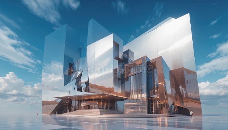 3d Rendering of Abstract Architectural Structure, Geometric ...