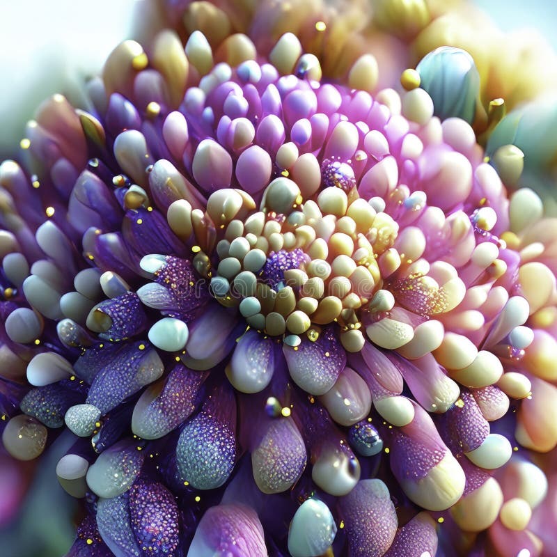 3d Rendering, Abstract Background with Colorful Fractal Flowers ...