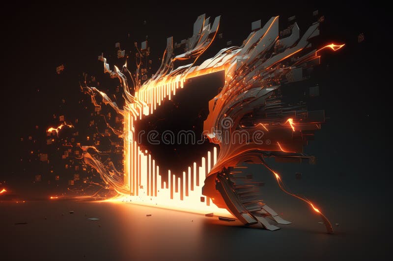 3D Rendering. Abstract Background Concept of Cyber Security and Attack ...