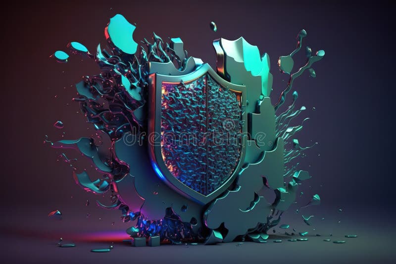 3D Rendering. Abstract Background Concept of Cyber Security and Attack ...