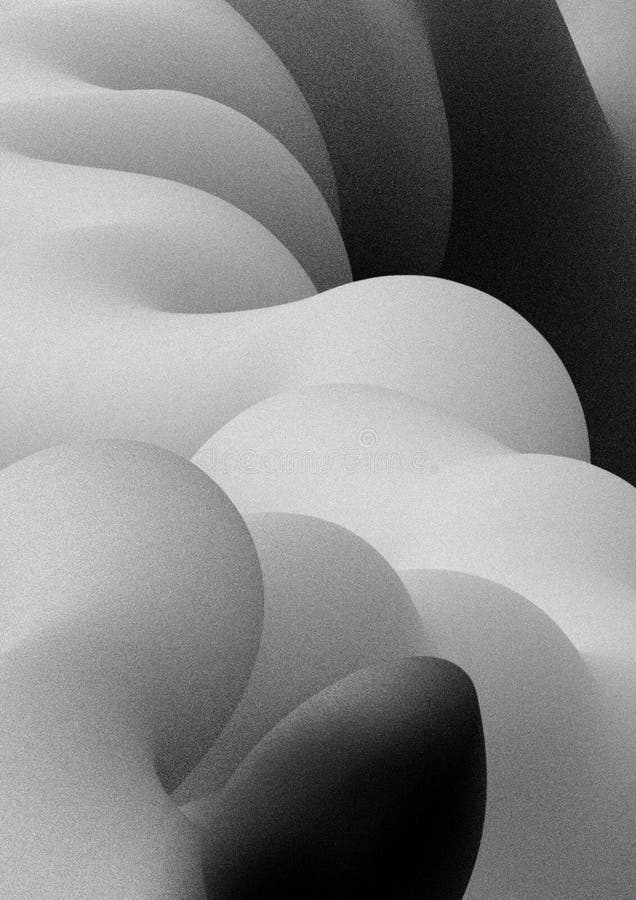 3d Rendering, Abstract Background Featuring Monochrome Smooth Chubby ...