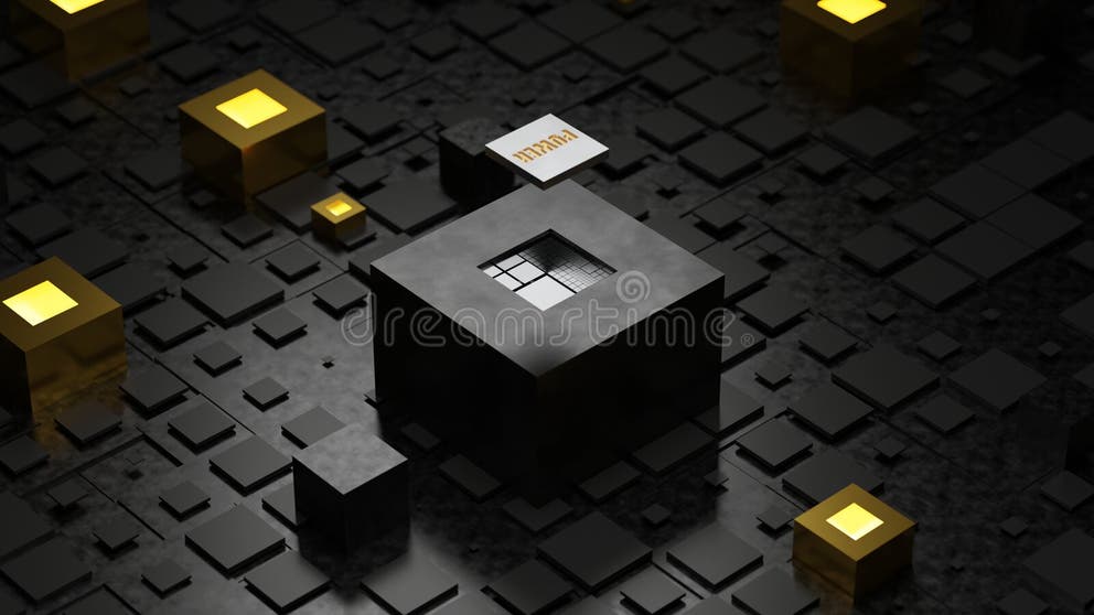 3d Rendering of an Abstract Background with Lots of Cubes and Tiles of ...