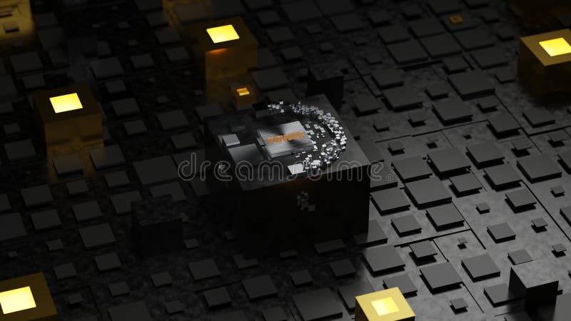 3d Rendering of an Abstract Background of Many Cubes and Tiles in Black ...