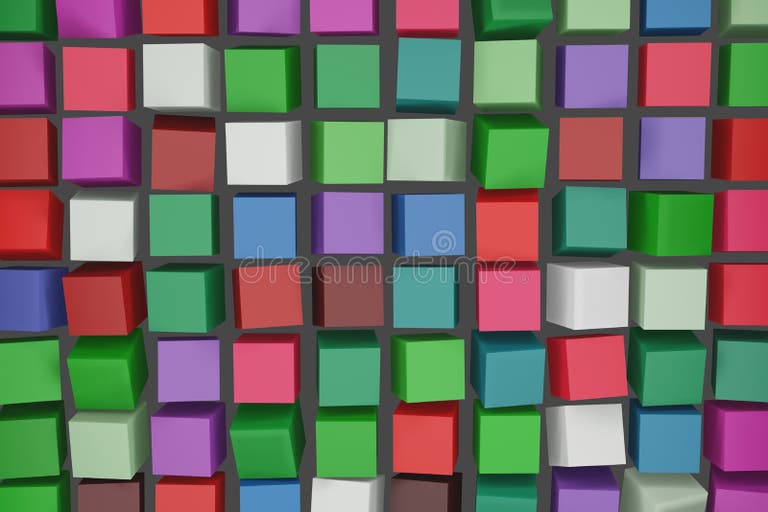 Abstract Background of Multi-colored Rectangular Cubes Inverted in ...