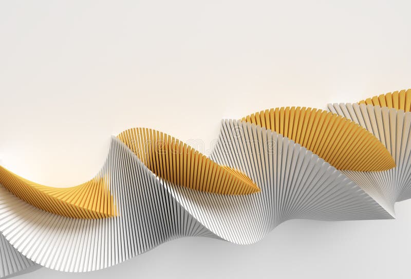 3D Rendering Abstract Background with Wave Line. Creative Architectural ...