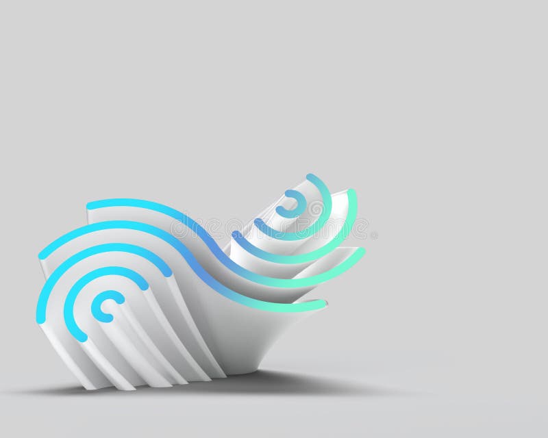 3D Rendering Abstract Background with Waves Stock Illustration ...