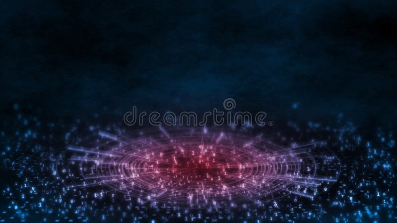 3d Rendering Of Abstract Binary Data Background With Depth Of Field Dof