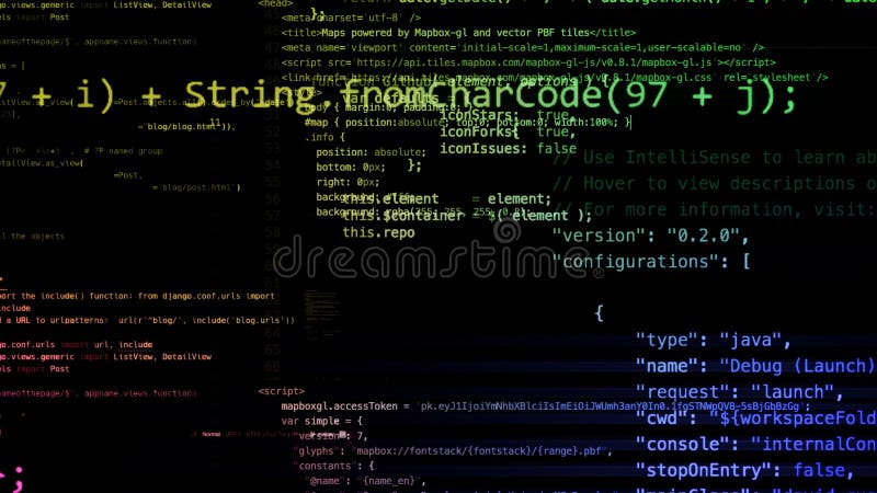 3d Rendering Of Abstract Blocks Of Code Located In The Virtual Space