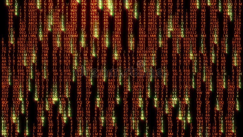 3D Rendering of Abstract Blocks of Matrix Code Located in the Virtual ...