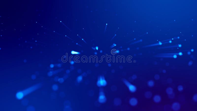 3d Rendering of Abstract Blue Background with Glowing Particles Like ...