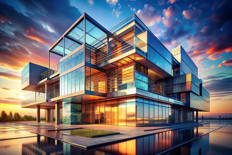 3D Rendering of Abstract Building Stock Illustration - Illustration of ...