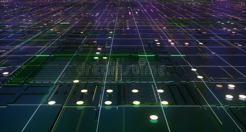 3d Rendering of Abstract Circuit Board Stock Photo - Image of ...