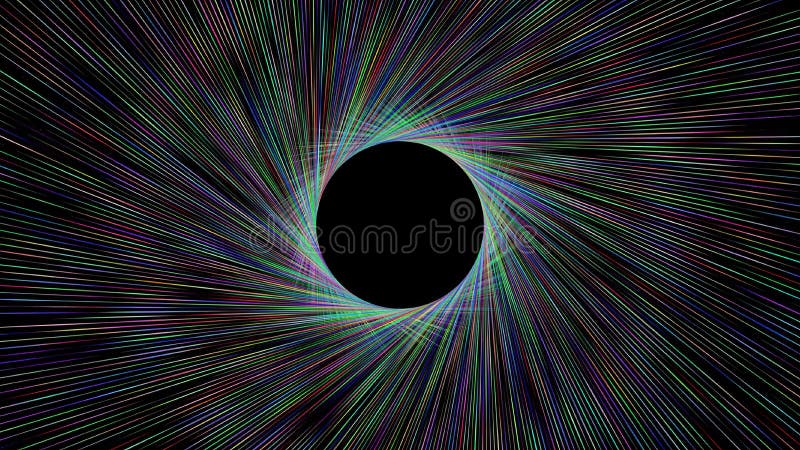 3D Rendering of an Abstract Colorful Optical Illusion with a Black Hole ...