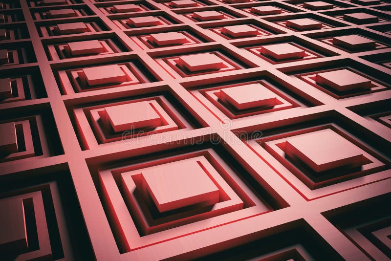 Red concentric cubes stock illustration. Illustration of simple - 104455653