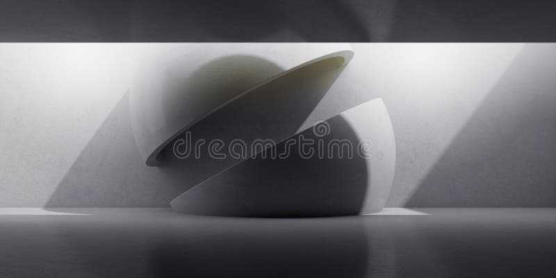 3d Rendering of Abstract Concrete with Light Cast the Shadow on Sphere ...