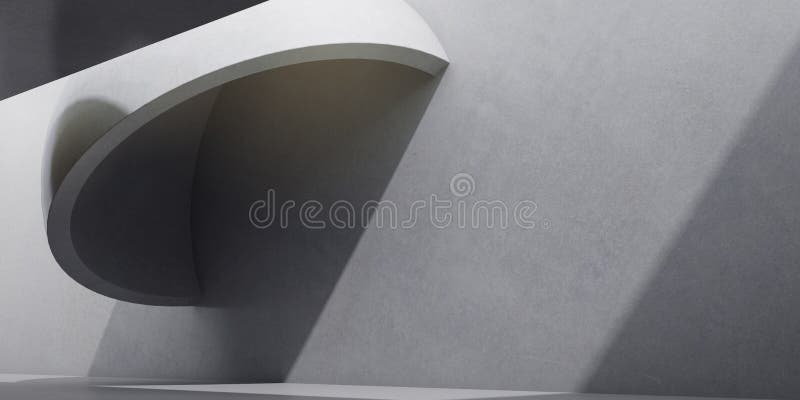 3d Rendering of Abstract Concrete with Light Cast the Shadow on Sphere ...