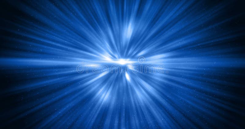 3D Rendering, Abstract Cosmic Explosion Shockwave Blue Energy on Black ...