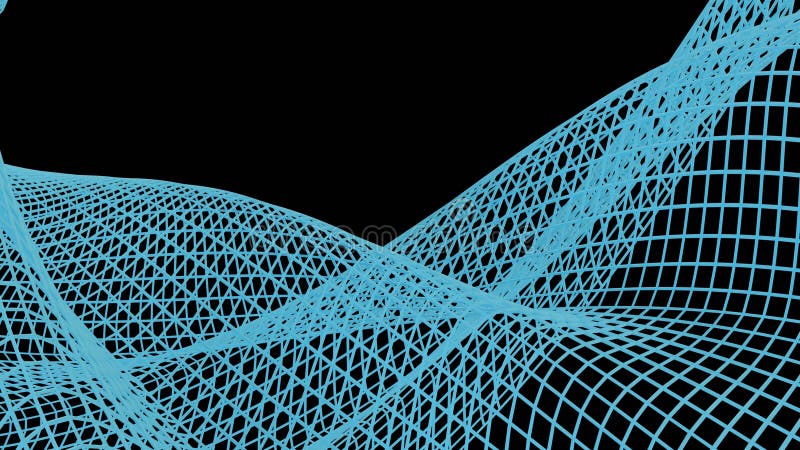3d Rendering of Abstract Curve Blue Wireframe. Stock Photo ...