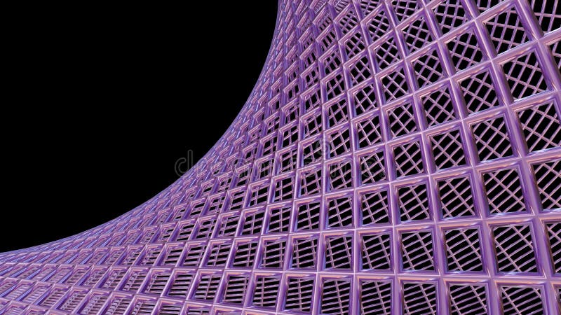 3d Rendering of Abstract Curve Purple Wireframe. Stock Photo ...