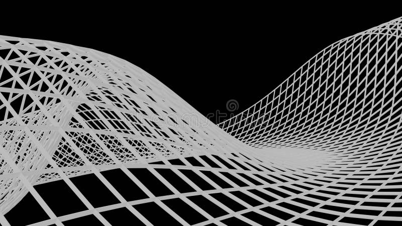 3d Rendering of Abstract Curve White Wireframe. Stock Image ...