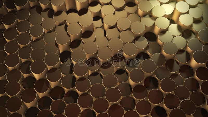 3D Rendering of Abstract Cylindrical Geometric Gold Surfaces in Virtual ...