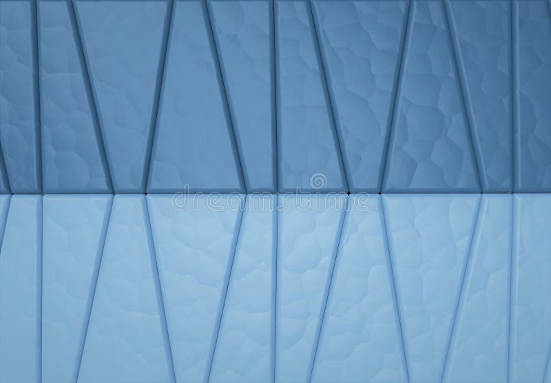 3d Rendering. Abstract Dark and Light Blue Trapezoid Pattern Wall ...