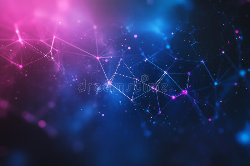 3D Rendering of an Abstract Digital Background of Dots and Lines. Plexus. Big Data. Network or ...