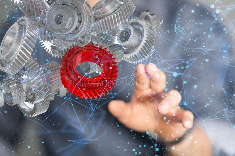 3D Rendering of Abstract Digital Gears with a Blurry Background Stock ... 3D Rendering of Abstract Digital Gears with a Blurry Background Stock ...