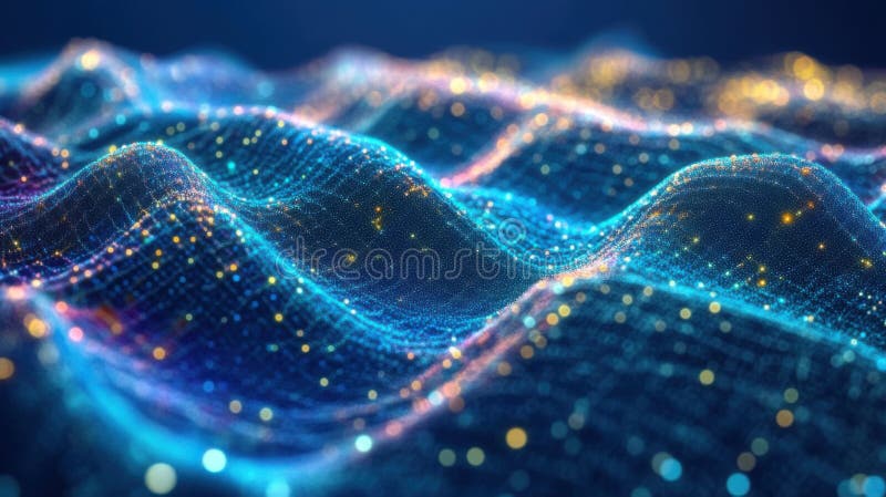 3D Rendering of Abstract Digital Particles Wave. Futuristic Wave Stock ... 3D Rendering of Abstract Digital Particles Wave. Futuristic Wave Stock ...