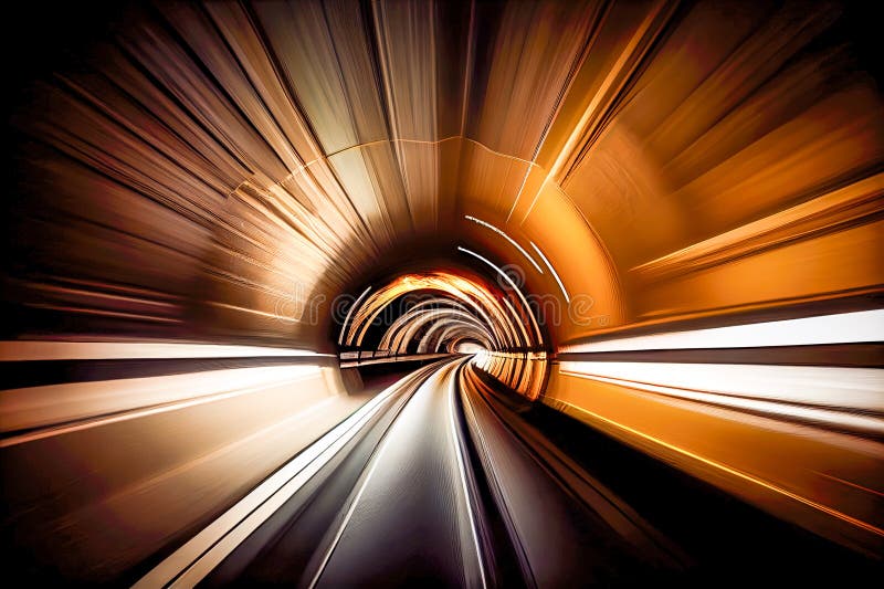 3D Rendering of Abstract Fast Moving Stripe Lines. Tunnel from Lines ...