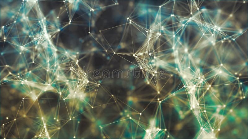 3D Rendering of Abstract Forms of Plexus, Points and Light Rays with ...