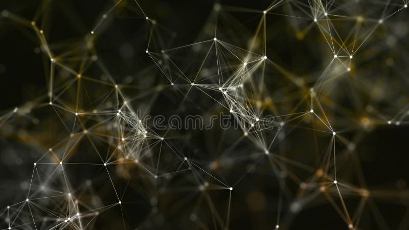 3D Rendering of Abstract Forms of Plexus, Points and Light Rays with ...