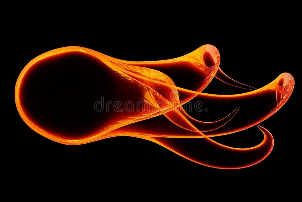 3D Rendering of an Abstract Free Form Illuminated Organic Life Form ...