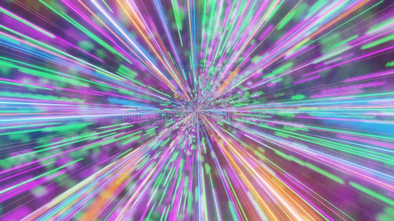 3D Rendering Abstract Futuristic Background with Rainbow Laser Lights ...