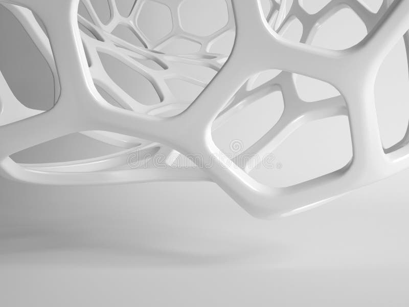 3d Rendering of Abstract Grid Structure Stock Illustration ...