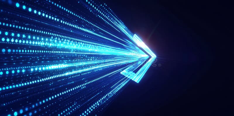 3D Rendering of Abstract Growing Arrows on a Blue Background. Success ...