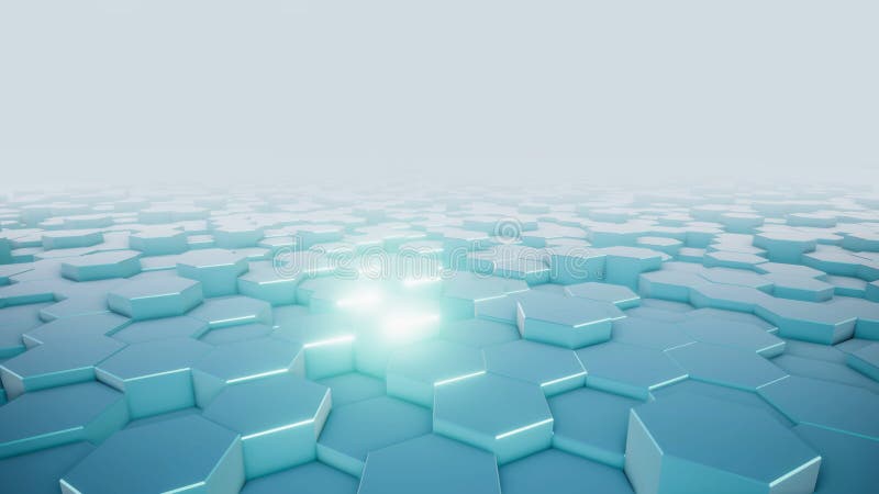 3D Rendering of Abstract Hexagonal Geometric Surfaces in Virtual Space ...