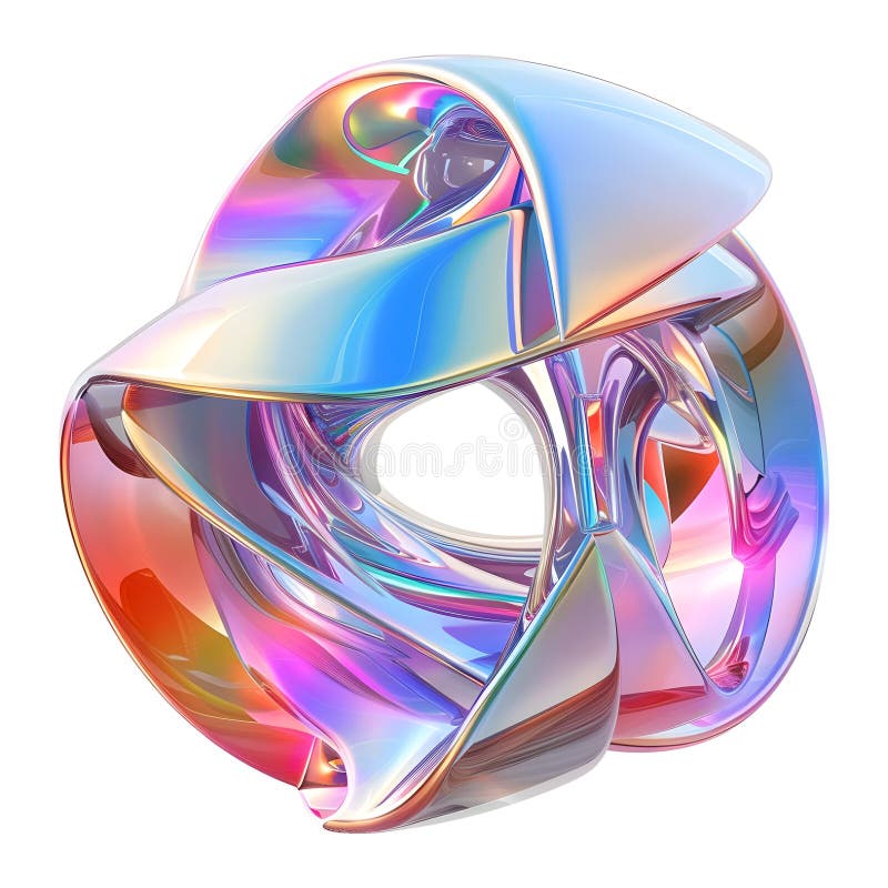 3D Rendering of a Abstract 3D Holo Shape on Transparent Background - Ai ...