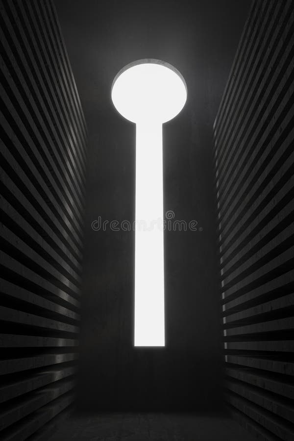 3d Rendering of Abstract Large Keyhole in Front of Concrete Panels ...