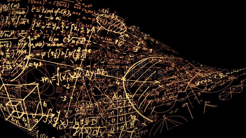 3D Rendering of Abstract Blocks of Mathematical Formulas Located in the ...