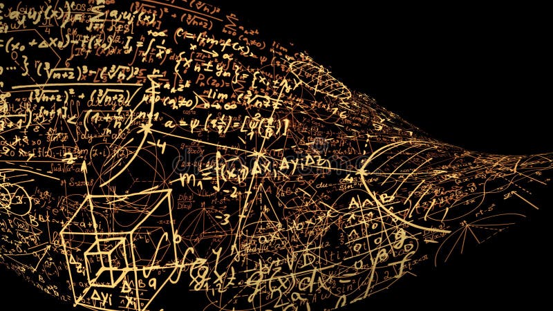 3D Rendering of Abstract Blocks of Mathematical Formulas Located in the ...