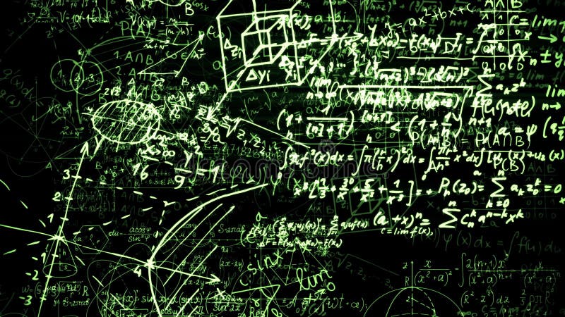 Mathematical Formulas on Black Background. Animation. Mathematical ...