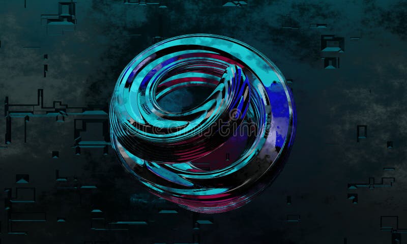 3d Rendering Abstract Metal with Blue Neon Light. Abstract Sci Fi Scene ...