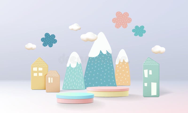 3D Rendering of Minimal Display Podium for Mock Up Presentation in ...