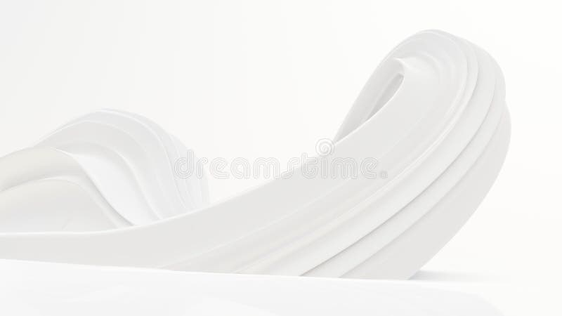 3D Render of a Curved Abstract Shape Design Stock Illustration ...
