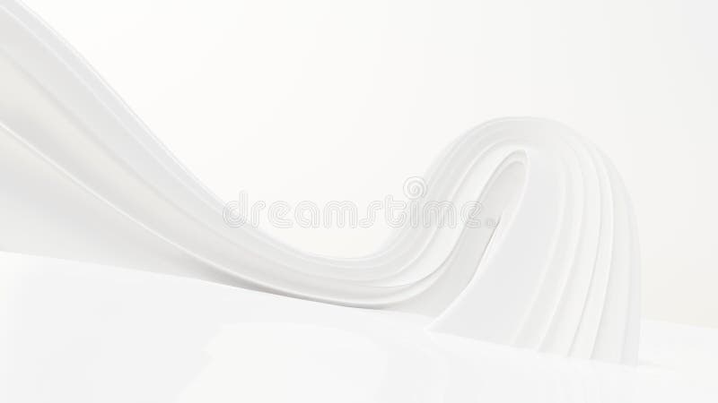 3D Render of a Curved Abstract Shape Design Stock Illustration ...