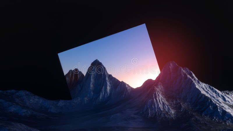 3d Rendering, Abstract Modern Minimal Panoramic Background with ...