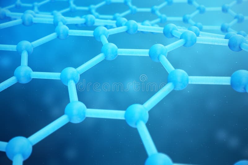 3D Rendering Abstract Nanotechnology Hexagonal Geometric Form Close-up ...