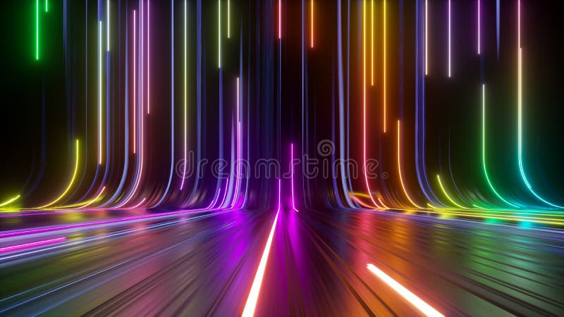 3d Rendering, Abstract Neon Background with Colorful Spectrum. Modern ...