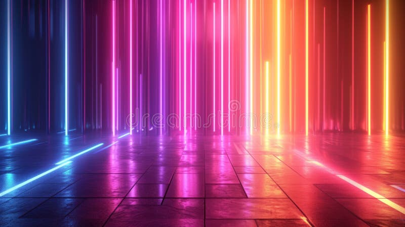 3d Rendering, Abstract Neon Background. Modern Wallpaper with Glowing ...